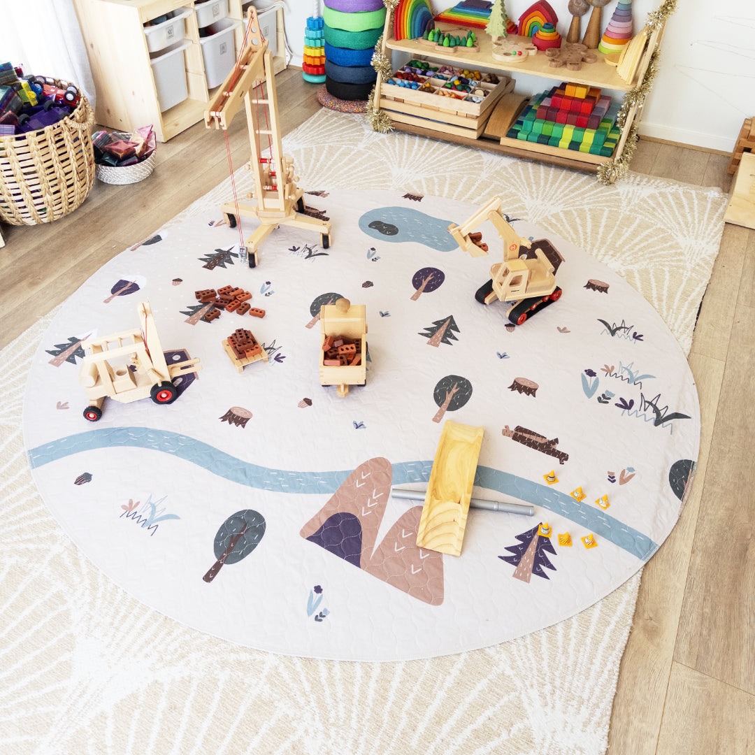 *PRE-ORDER* Round Scandi Waterproof Play Mat – Kingdom Playroom